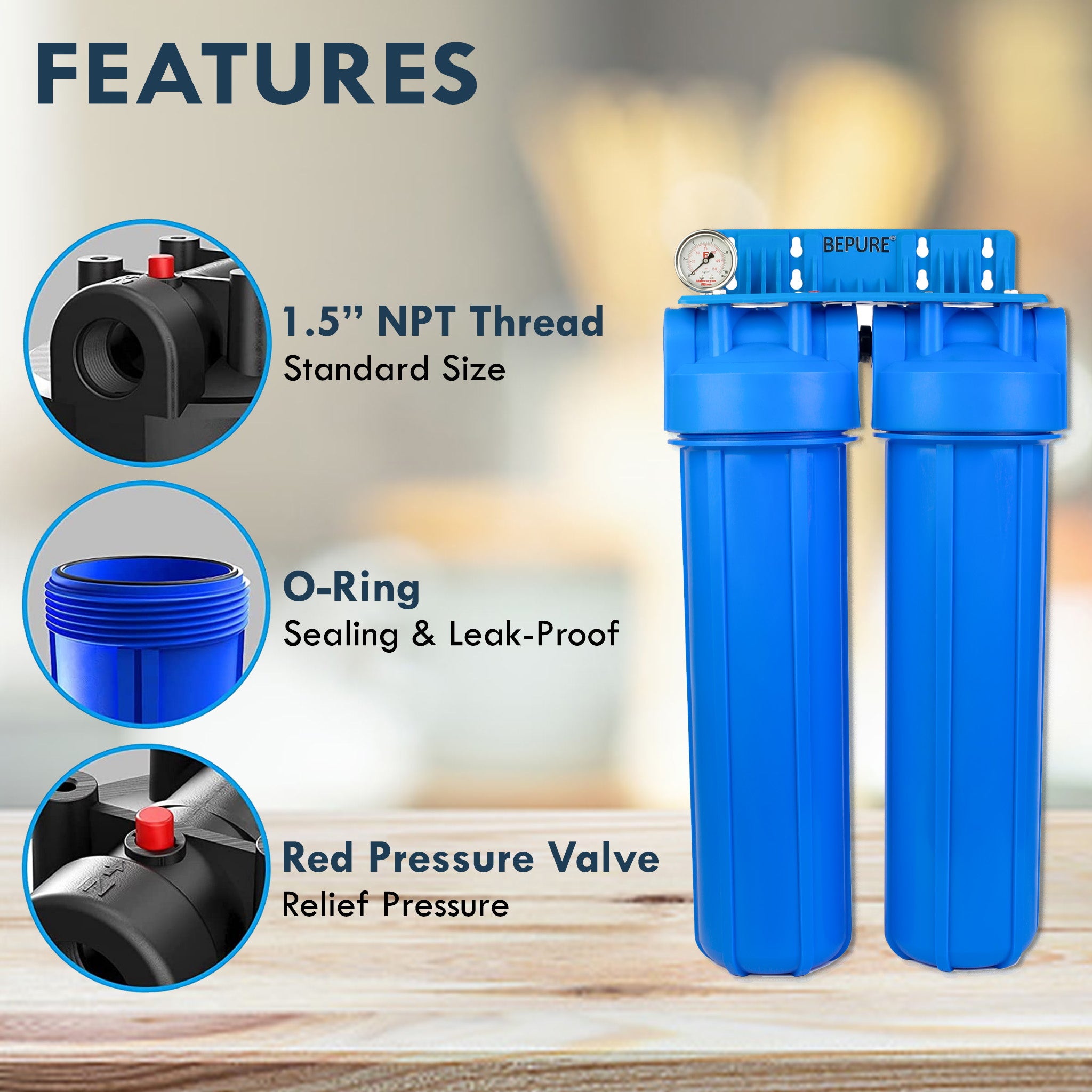 Bepure Main Line Water Filter | Whole House Water Filtration System