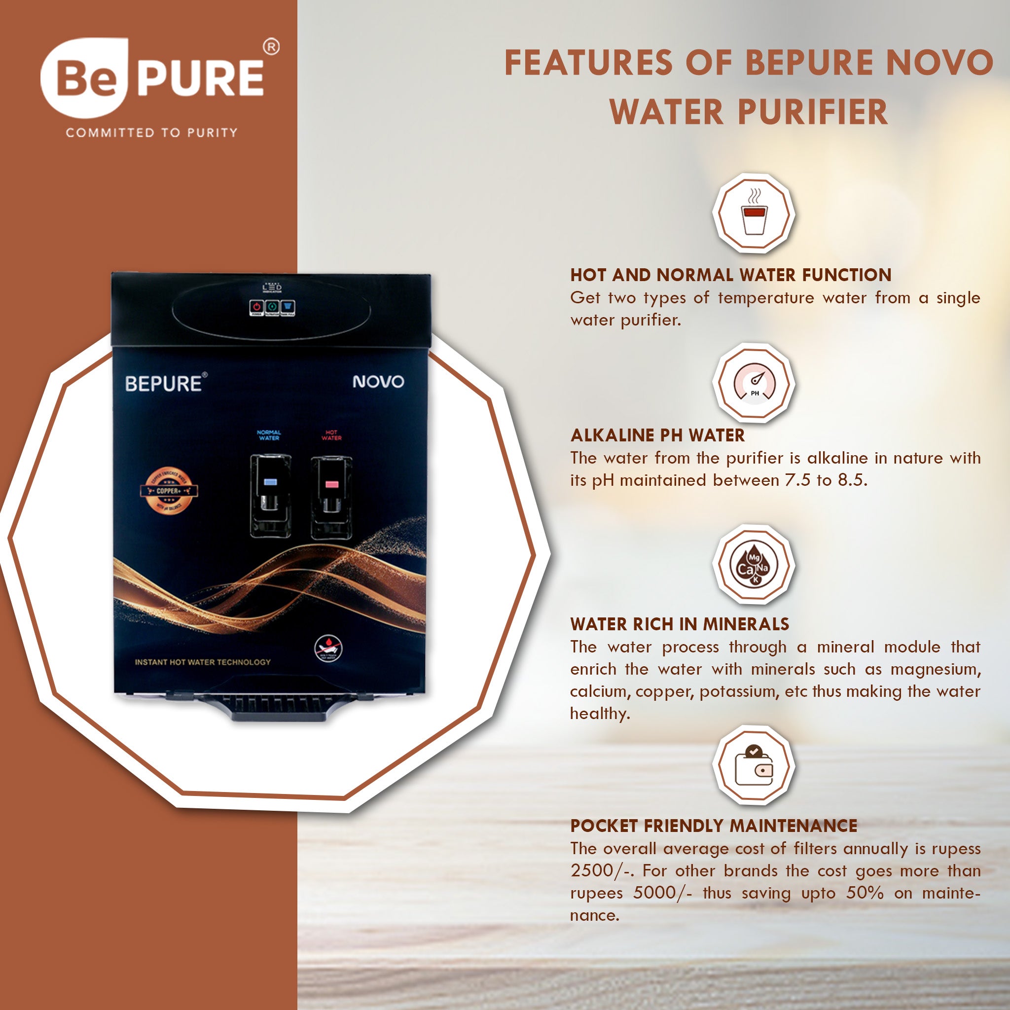 Buy Water Purifier With Hot Water Function | Bepure